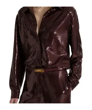 Alberta Ferretti Glossy Sequin Shirt