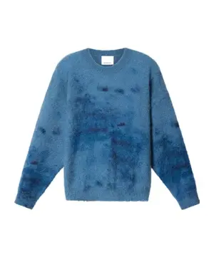 Isabel Marant Étoile Faded Print Mohair-wool Crew Neck Sweater - Indigo