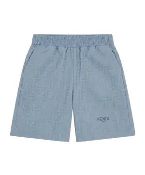 Fendi Elastic Waist Shorts - Blue