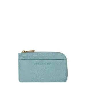 Longchamp Le Foulonné Grained Leather Cardholder - Eucalyptus