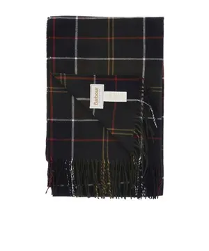 Barbour Check-pattern Fringed Scarf