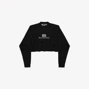 Balenciaga Cropped Crewneck - Black