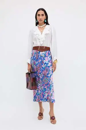 Rixo Ardith Cara Floral Devore Regular - Blue