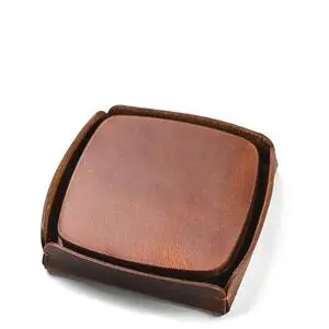 ROARCRAFT Leather Coaster Set Of Five - Brown