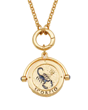 FABLE ENGLAND Scorpio Zodiac Spinner Necklace - Gold