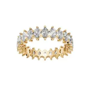 AYA FINE JEWELRY Handcrafted Marquise Lab Diamond Eternity Band & Wedding Ring In 14kt Gold - Yellow