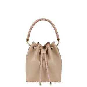 SAONARA BRAND Neutrals Bucket Bag Taupe Peony Leather - Black