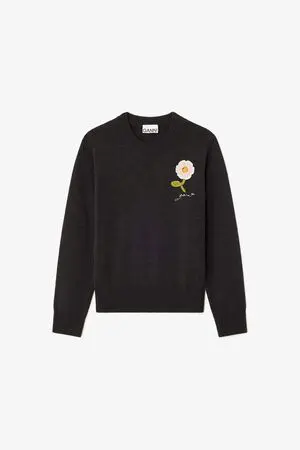 GANNI Sweater With Crochet Flower - Mixed