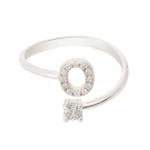 LATELITA White / Silver Initial Ring Silver O