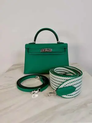Hermès Mini Kelly 20cm Vert Vertigo Epsom Leather Palladium Hardware