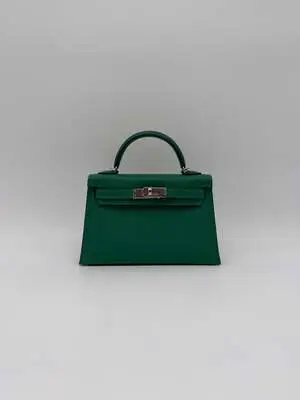 Hermès Mini Kelly 20cm Vert Vertigo Epsom Leather Palladium Hardware