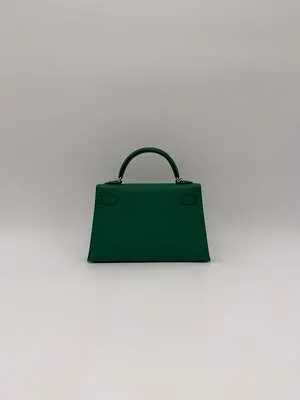 Hermès Mini Kelly 20cm Vert Vertigo Epsom Leather Palladium Hardware
