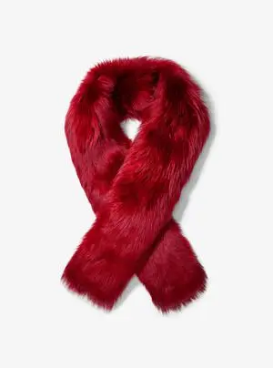 Michael Kors Shearling Stole - Red