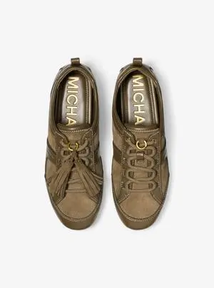 Michael Kors Keely Tassel Suede Trainer - Green