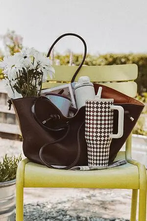 Maeve Pebbled Faux-leather Tote - Chocolate