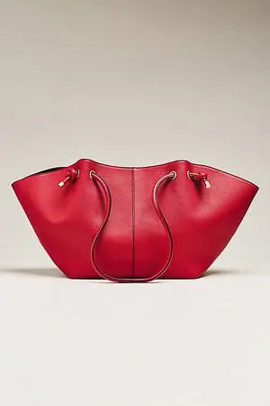 Maeve Pebbled Faux-leather Tote With Knotted Strap Details - Red