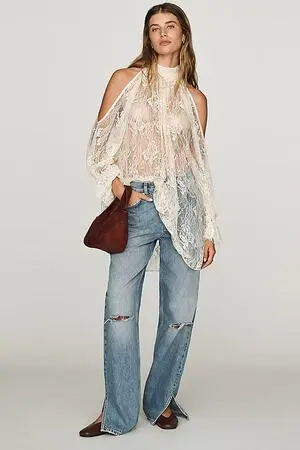 Hemant & Nandita Sheer Lace Tunic Top