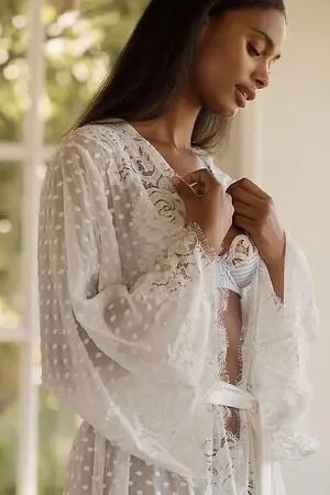 HOMEBODII Chloe Lace Trim Maxi Robe