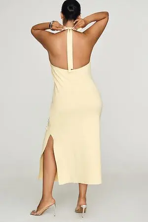 Endless Rose Beaded Floral Halter Midi Dress