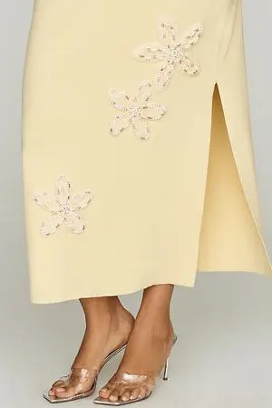 Endless Rose Beaded Floral Halter Midi Dress