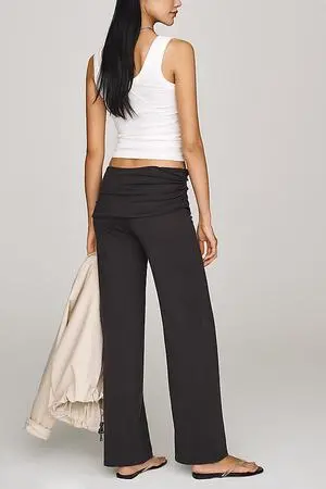 NIA Delphia Ruched Waist Straight Leg Pants