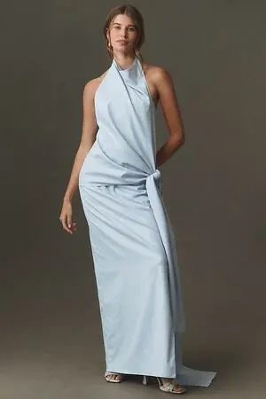TOJHA Julissa Halter Maxi Dress - Light Blue