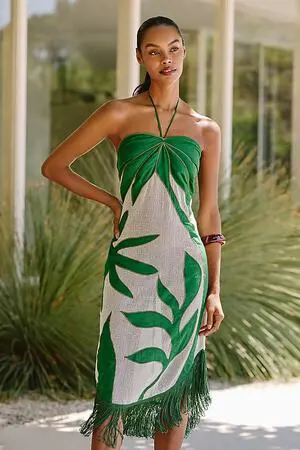 Anthropologie Celandine 100% Cotton Halter Midi Dress