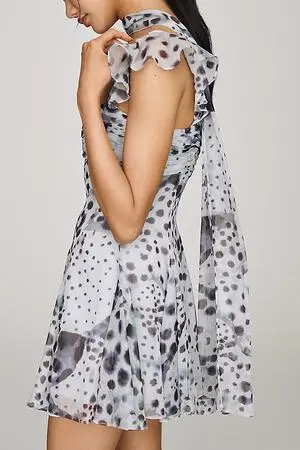 AMUR Reverie Flutter-sleeve Dress