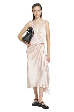 MAISON MARGIELA Silk Slip Midi Dress - Pink