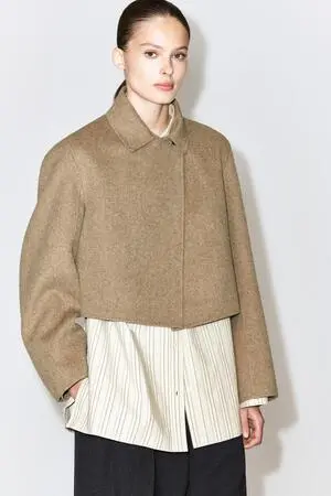 Cos Oversized Cropped Double-faced Wool Jacket