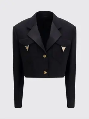 Versace Cropped Blazer With Emblematic Detail