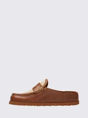 BIRKENSTOCK Naples Raffia And Smooth Leather Mules