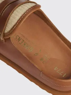 BIRKENSTOCK Naples Raffia And Smooth Leather Mules