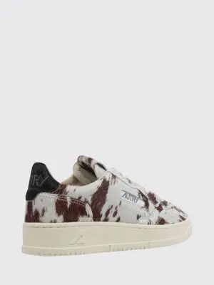 AUTRY Medalist Low Sneakers In Leather With Animalier Pony Hair Inserts - Earth