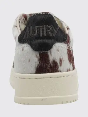 AUTRY Medalist Low Sneakers In Leather With Animalier Pony Hair Inserts - Earth