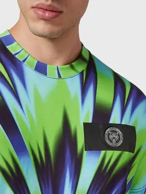 PLEIN SPORT Slim Fit Polyester T-shirt With Abstract Print And Logo