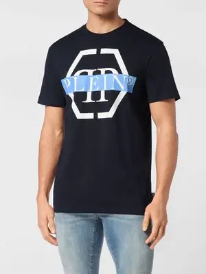 Philipp Plein Slim Fit Hexagon Logo Monogram Cotton T-shirt