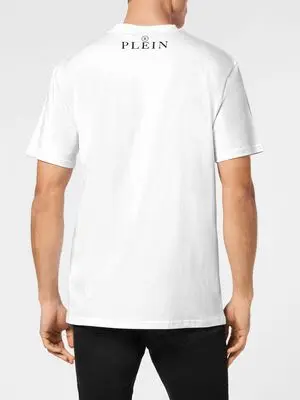 Philipp Plein Slim Fit Hexagon Logo Monogram Cotton T-shirt - White
