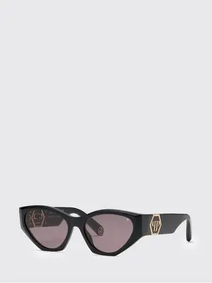 Philipp Plein Acetate Cat Eye Sunglasses With Oval Frame And Logo Detail