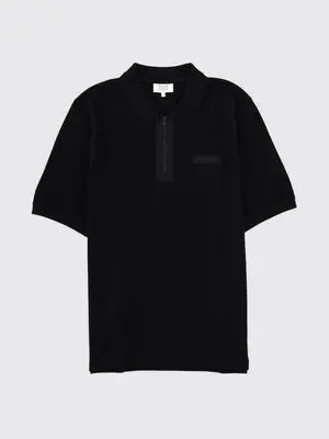 Maison Kitsuné Organic Cotton Half-zip Polo Shirt - Black
