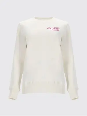 Versace Crewneck Cotton Sweatshirt With Contrast Logo