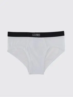 MAISON MARGIELA Cotton Briefs With Logo Elastic Waistband - White