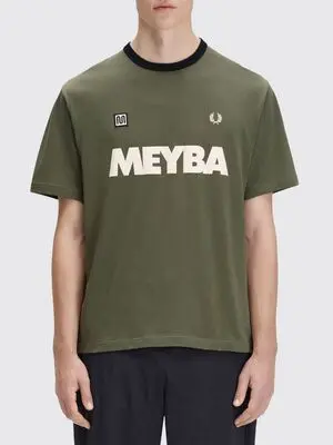 Fred Perry Printed Cotton Crew Neck T-shirt With Contrast Trims And Logo - Green
