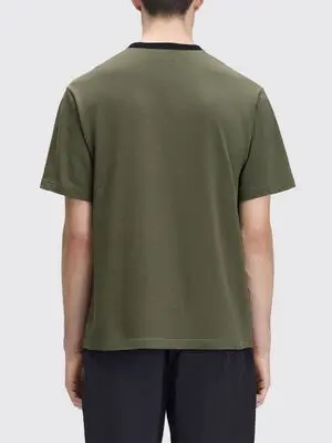 Fred Perry Printed Cotton Crew Neck T-shirt With Contrast Trims And Logo - Green