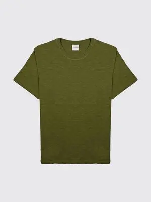 Closed Crew Neck Cotton T-shirt With A Straight Hem And Regular Shoulders - Green