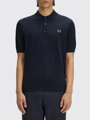 Fred Perry Knit Cotton Polo Shirt With Three-button Placket And Logo - Blue