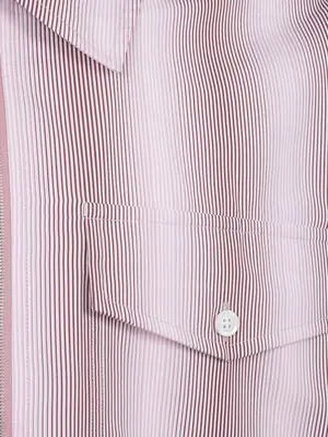 Dries Van Noten Relaxed Fit Striped Cotton Shirt With Zip Closure - Pink