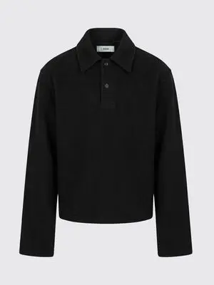 RIER Long-sleeved Wool Polo Shirt With Two-button Placket - Black