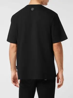 Philipp Plein Teddy Bear Embroidered Cotton T-shirt With Appliqués - Black