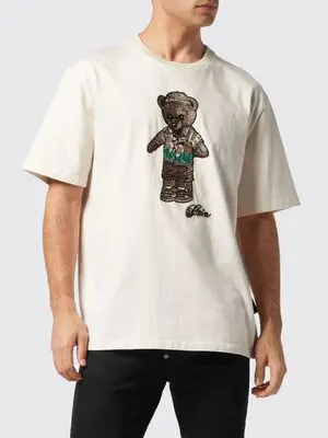 Philipp Plein Teddy Bear Embroidered Cotton T-shirt With Appliqués - White